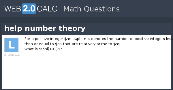 View question - help number theory