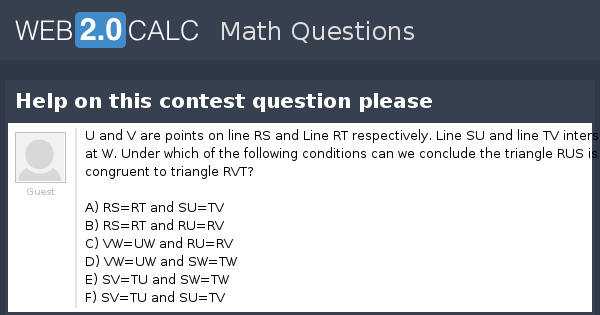 View question - Help on this contest question please