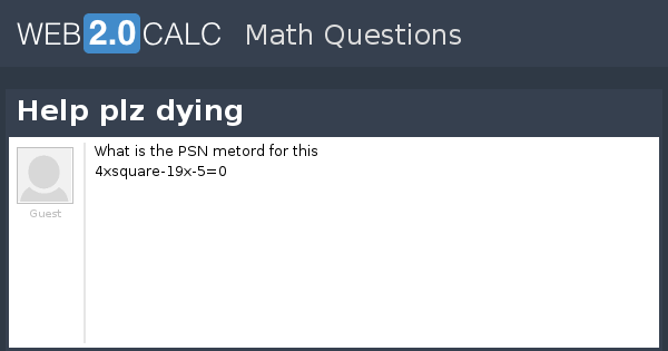 View question - Help plz dying