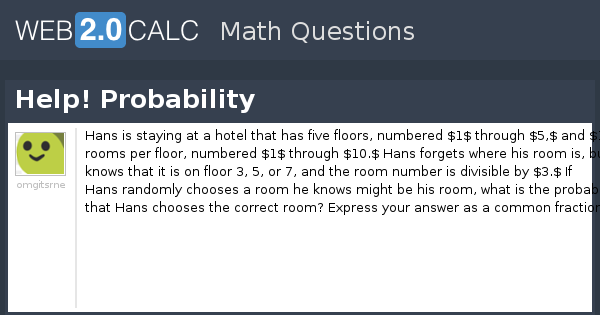 View question - Help! Probability