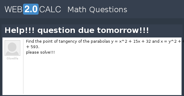 View question - Help!!! question due tomorrow!!!