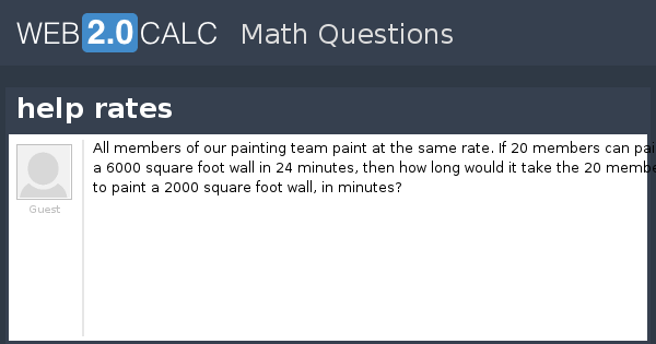 View question - help rates