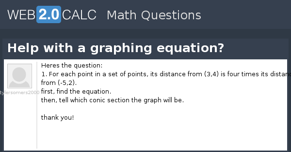 View question - Help with a graphing equation?