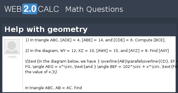 View question - Help with geometry