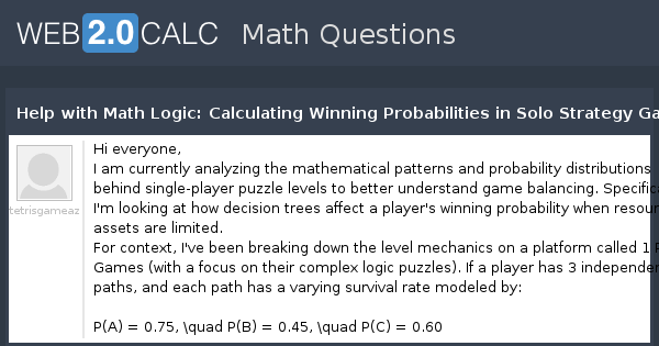 View question - Help with Math Logic: Calculating Winning Probabilities ...