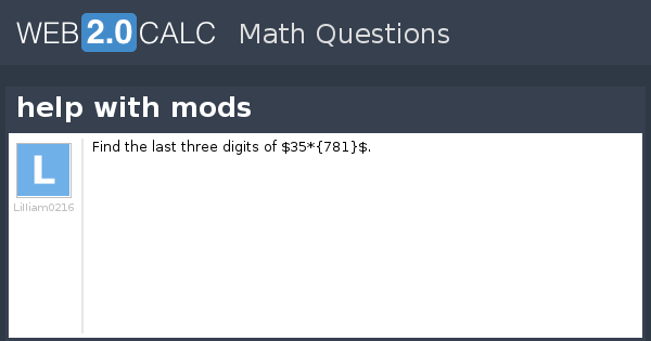View question - help with mods
