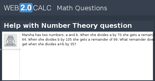 View question - Help with Number Theory question