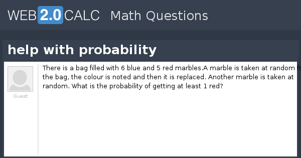 View question - help with probability
