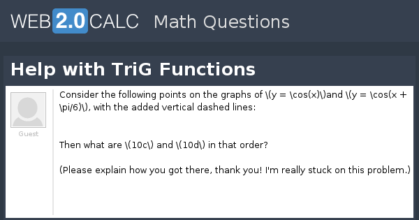 View question - Help with TriG Functions