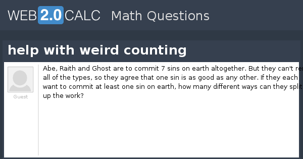 View question - help with weird counting