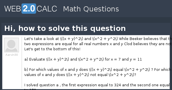 View question - Hi, how to solve this question