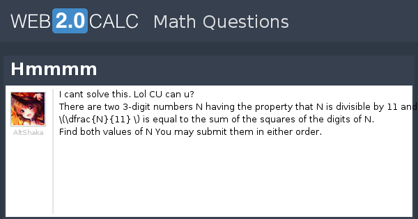 View question - Hmmmm