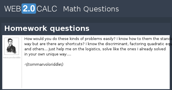 View question - Homework questions