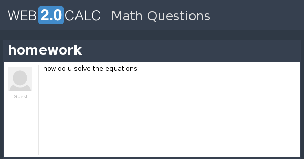 View question - homework