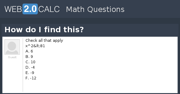 View question - How do I find this?