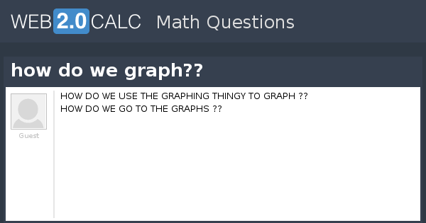 View question - how do we graph??