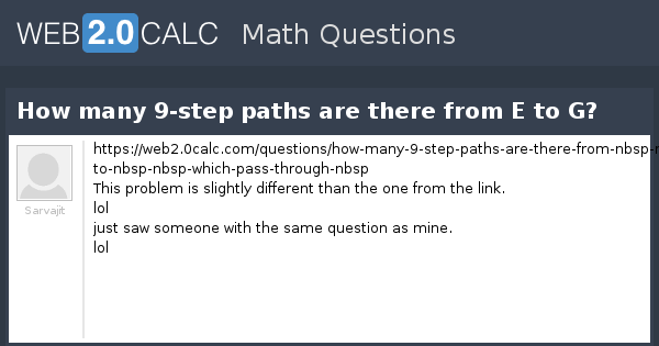 View question - How many 9-step paths are there from E to G?