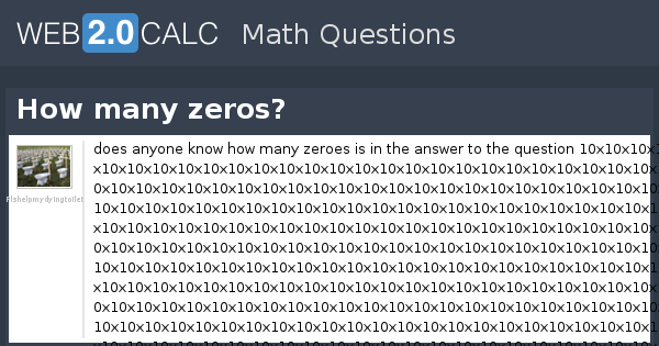 View question - How many zeros?