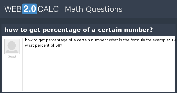 View question - how to get percentage of a certain number?