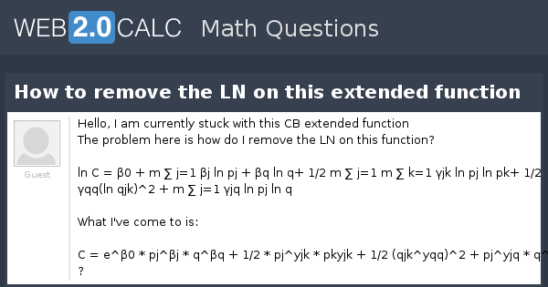 View question - How to remove the LN on this extended function