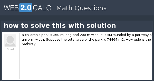 View question - how to solve this with solution