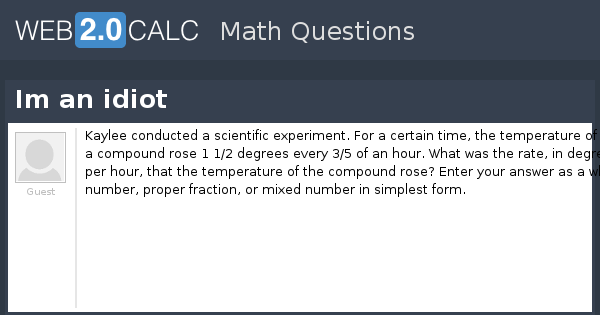 View question - Im an idiot