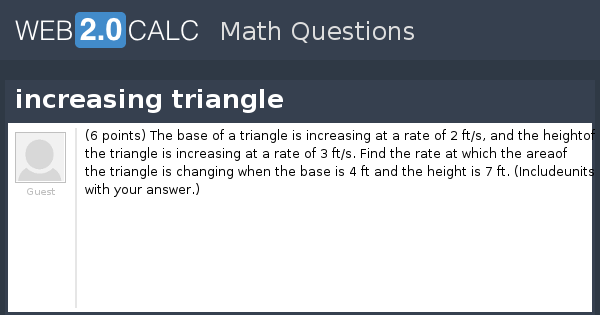 View question - increasing triangle