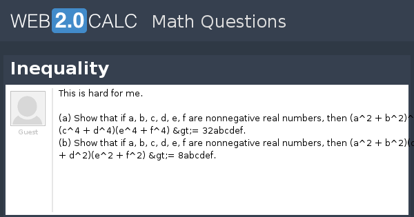 View question - Inequality