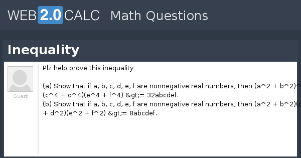 View question - Inequality