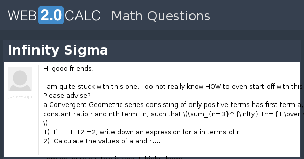 View question - Infinity Sigma