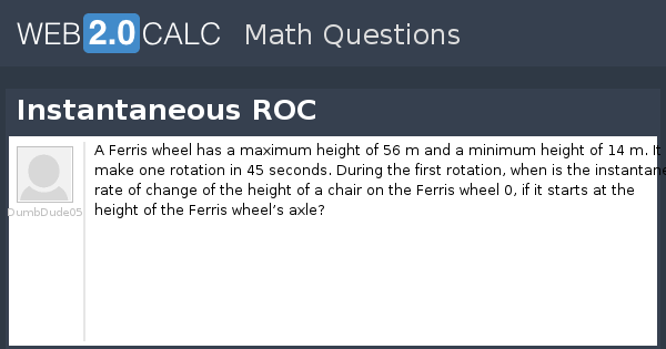 View question - Instantaneous ROC