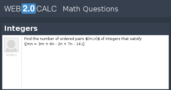 View question - Integers