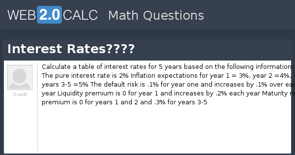 View question - Interest Rates????
