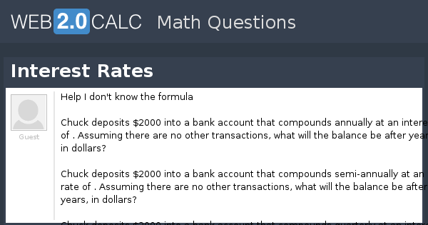 View question - Interest Rates