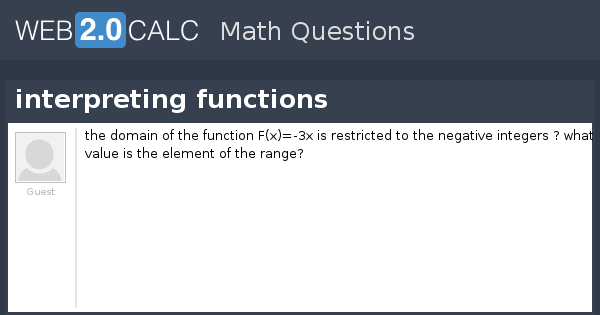View question - interpreting functions