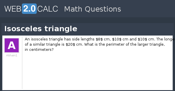 View question - Isosceles triangle