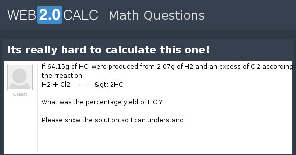 View question - Its really hard to calculate this one!