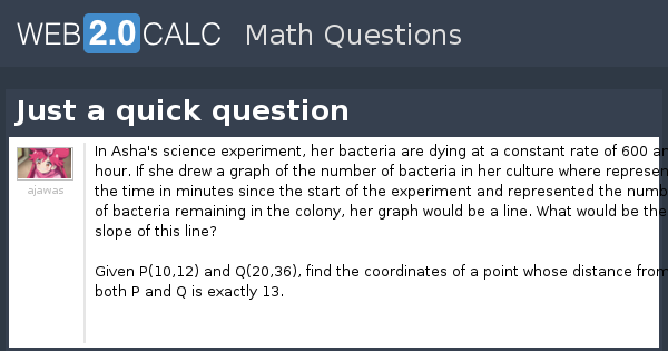View question - Just a quick question