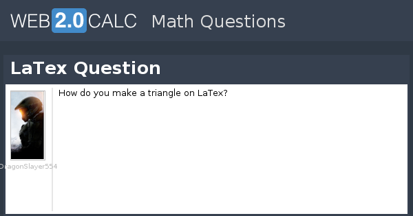 View question - LaTex Question