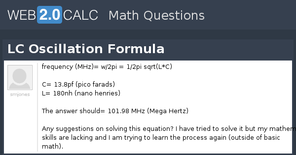 View question - LC Oscillation Formula