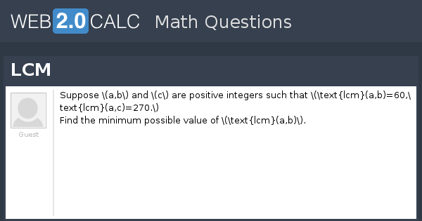 View question - LCM