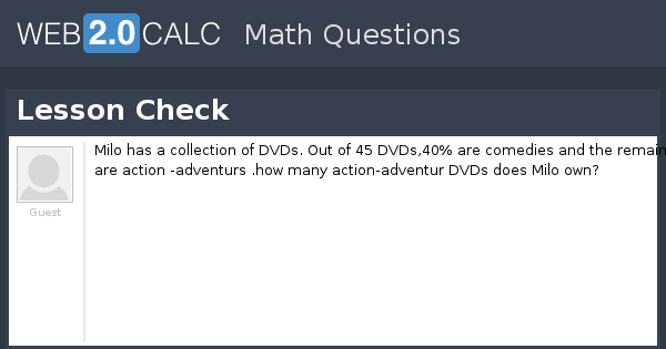 View question - Lesson Check