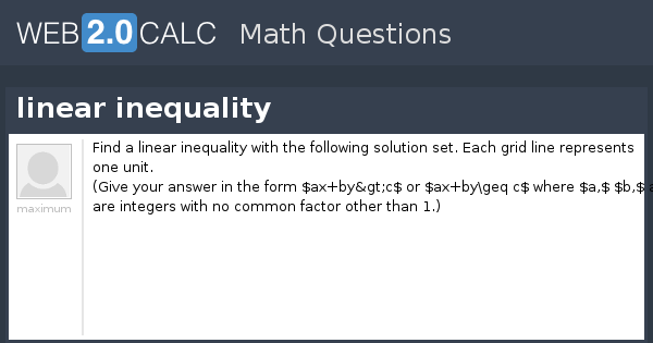 View Question Linear Inequality 9112