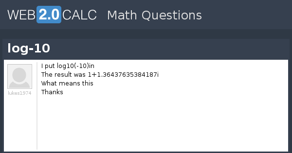 View question - log-10