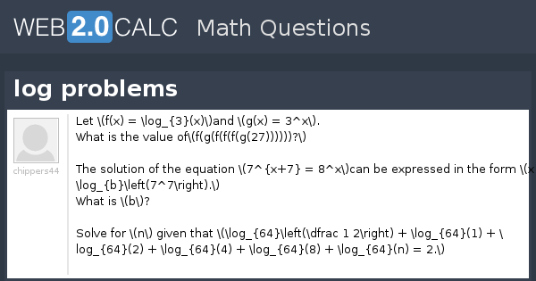 View question - log problems