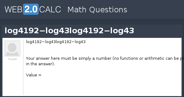 View question - log4192−log43log4⁡192−log4⁡3