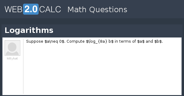 View question - Logarithms