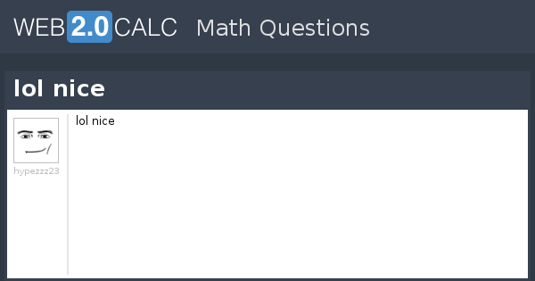 View question - lol nice