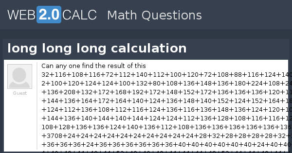 View question - long long long calculation