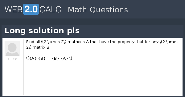 View question - Long solution pls